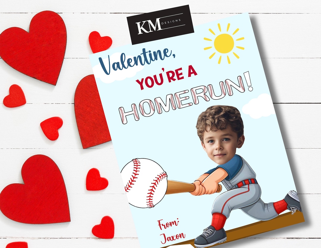 Baseball Photo Valentine, Baseball Valentine's Day Cards, Custom School ...