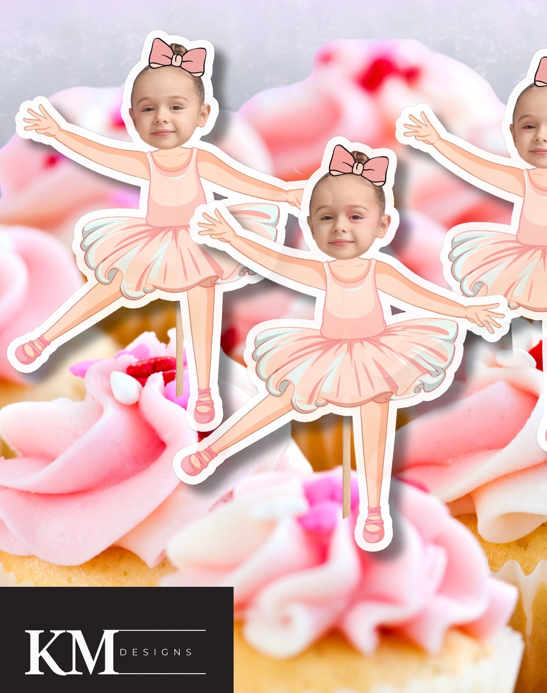 PRINTABLE Ballerina Personalized Face Cupcake Toppers, Photo Ballerina ...
