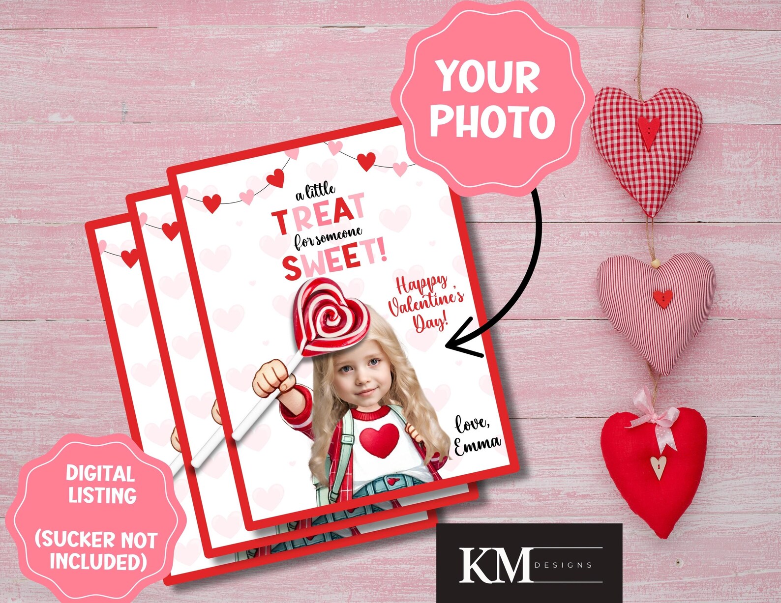 Personalized Valentine Day Card for Kids | Lollipop Insert for ...