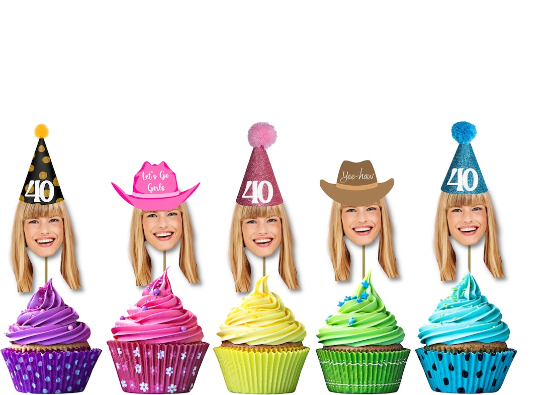 Custom Face Cake Toppers, DIGITAL Item, Personalized Face Cupcake ...