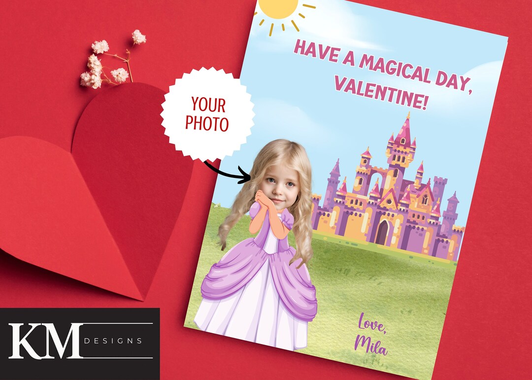 Princess Photo Valentine’s Day Card, Picture Valentine Card, Princess ...