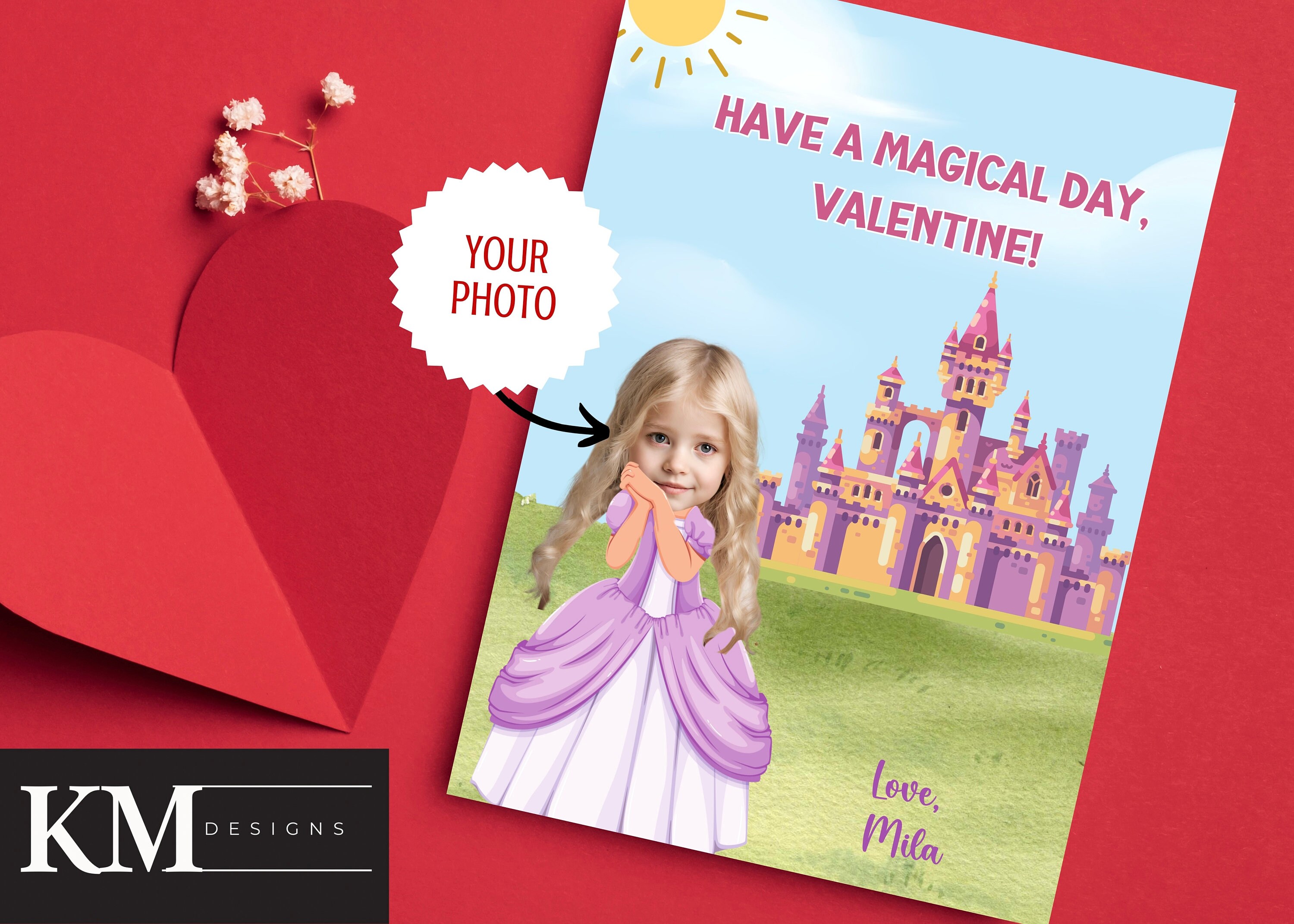 Princess Photo Valentines Day Card, Picture Valentine Card, Princess ...