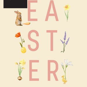 Easter Printable Wall Art Bundle, Set of 6 Spring Home Decor ...