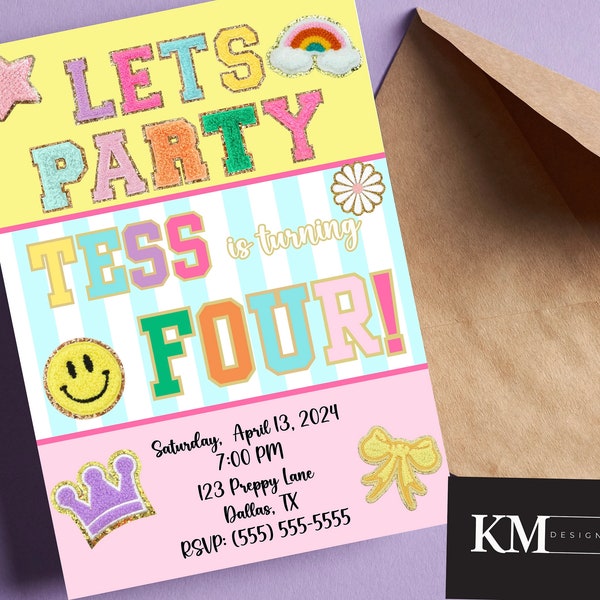 Preppy Patch Party Invitation - Etsy