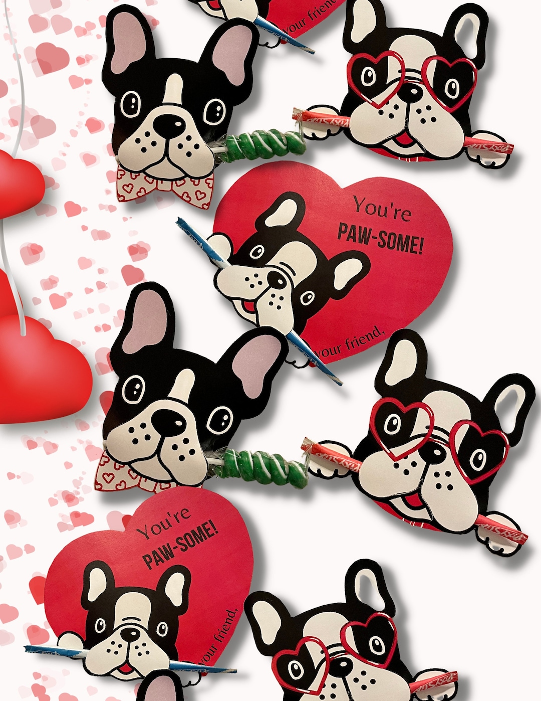 Dog Valentine’s for Kids, French Bulldog Valentine’s Day Cards ...