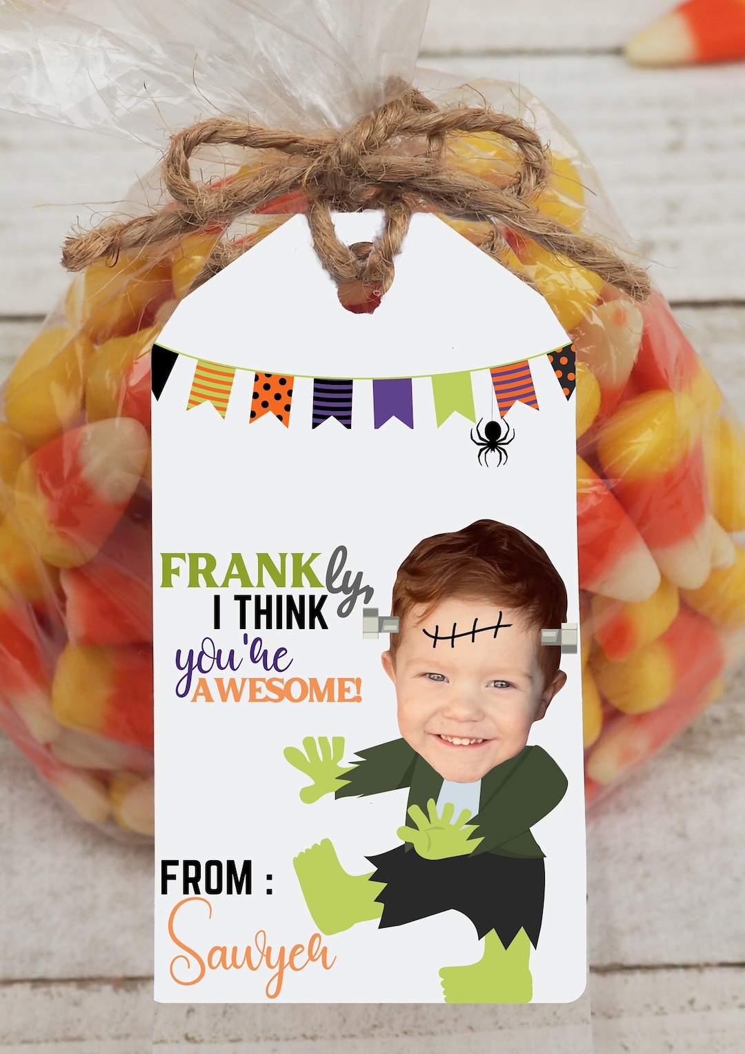 Editable Halloween Party Favor Tag, Custom Photo Halloween Treat Tag ...