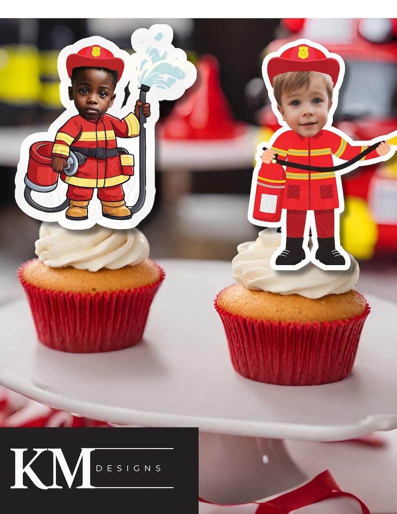 Personalized Firefighter Cupcake Toppers, Graduation Fire School ...