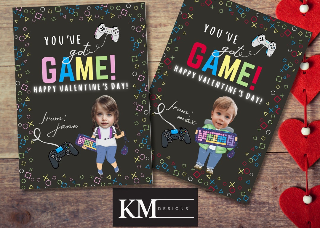 Gamer Valentine, Gamer Photo Valentine, Girl Gamer Valentines, Boy ...