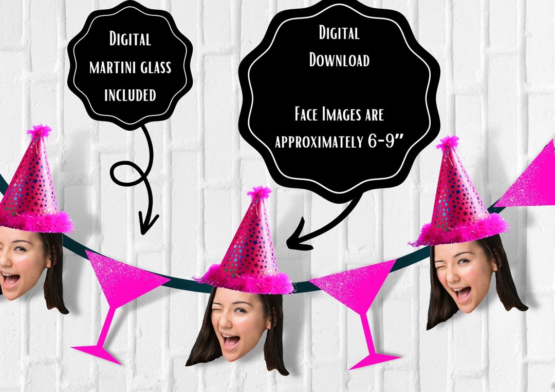 Custom Photo Banner | Face Banner | Printable | Face | Birthday | Party ...