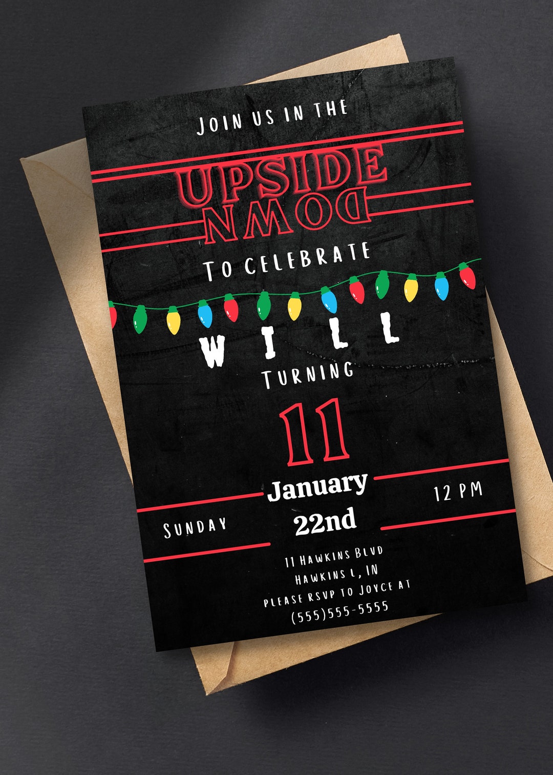 Stranger Kids Invitation, Stranger Kids Birthday Invitation, Printable ...