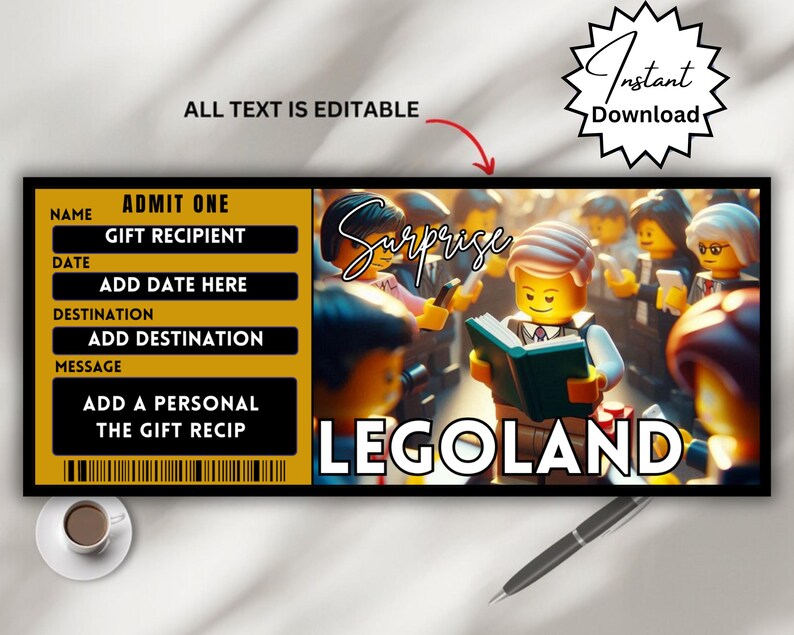 Surprise Legoland Theme Park Ticket, Birthday Gift for Kids, Boarding ...