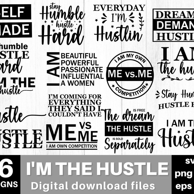 Hustle Svg - Etsy