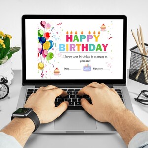 Student Birthday Certificate: Editable Classroom Award (digital ...