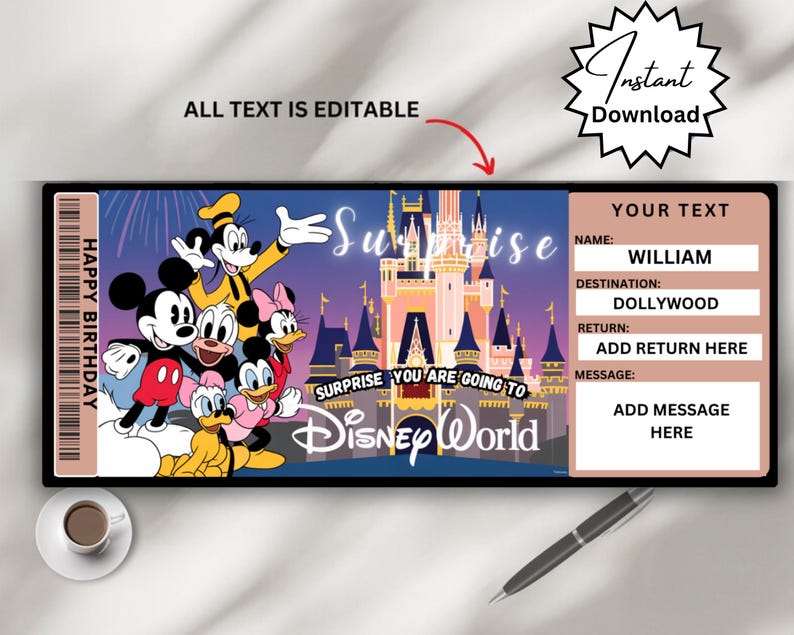 Disneyland and Disneyworld Ticket | Magic Theme Park Pass | Family ...