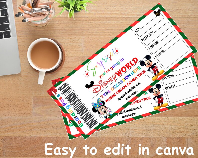 Printable Disneyland Ticket, Surprise Disneyland Ticket, Disneyland ...