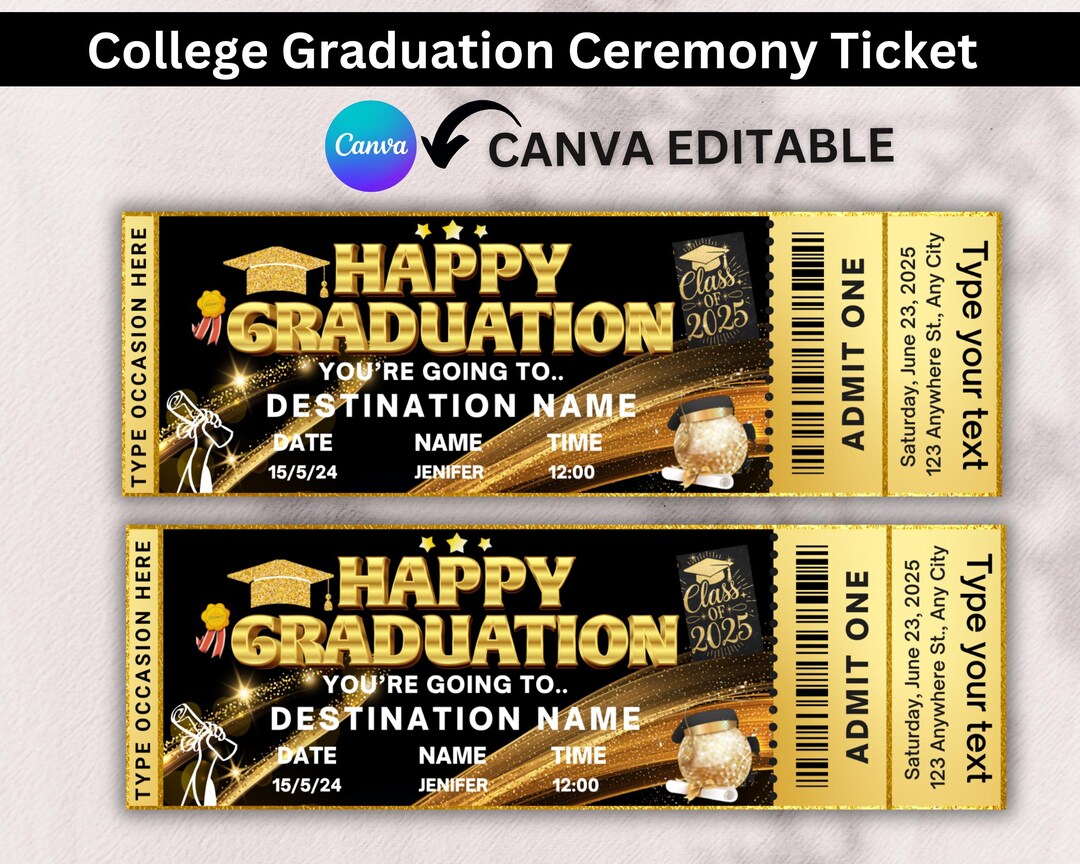 College Graduation Ceremony Ticket, Graduation Ceremony Tickets ...