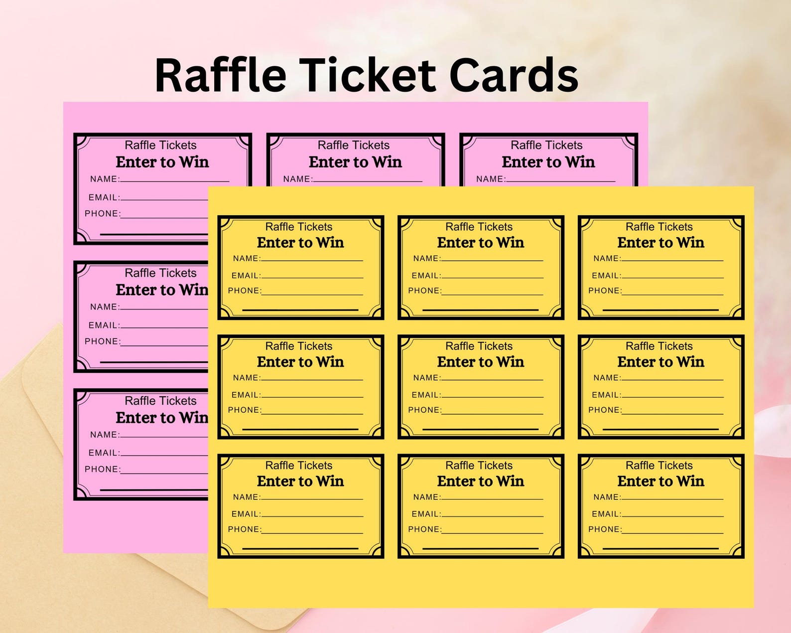 Minimalist Raffle Ticket Template: Printable 'enter to Win' Design ...