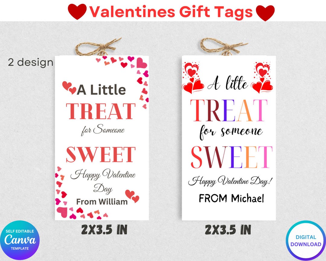 Editable Valentine Gift Tags, Editable Gift Tag, Printable Gift Tags ...