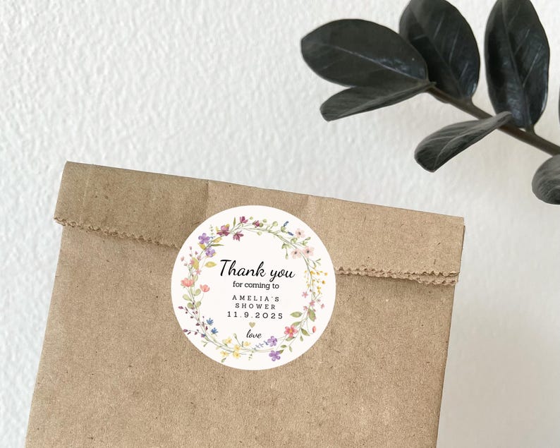Floral Bridal Shower Favor Tag: Editable Canva Template (PDF) - Etsy