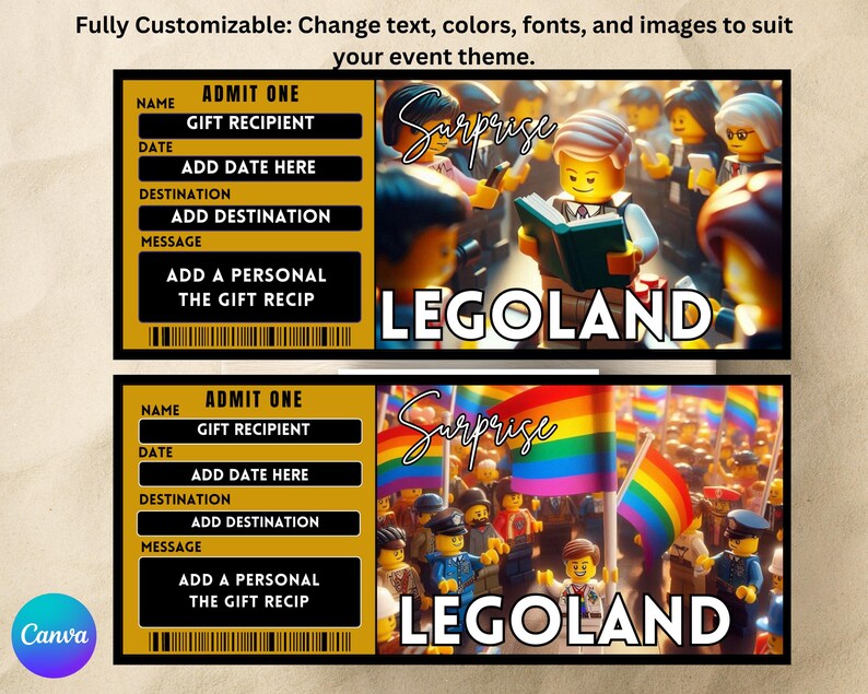 Surprise Legoland Theme Park Ticket, Birthday Gift for Kids, Boarding ...