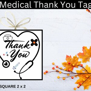 Digital Medical Thank You Tag, Medical Thank You, Printable Gift Tags ...