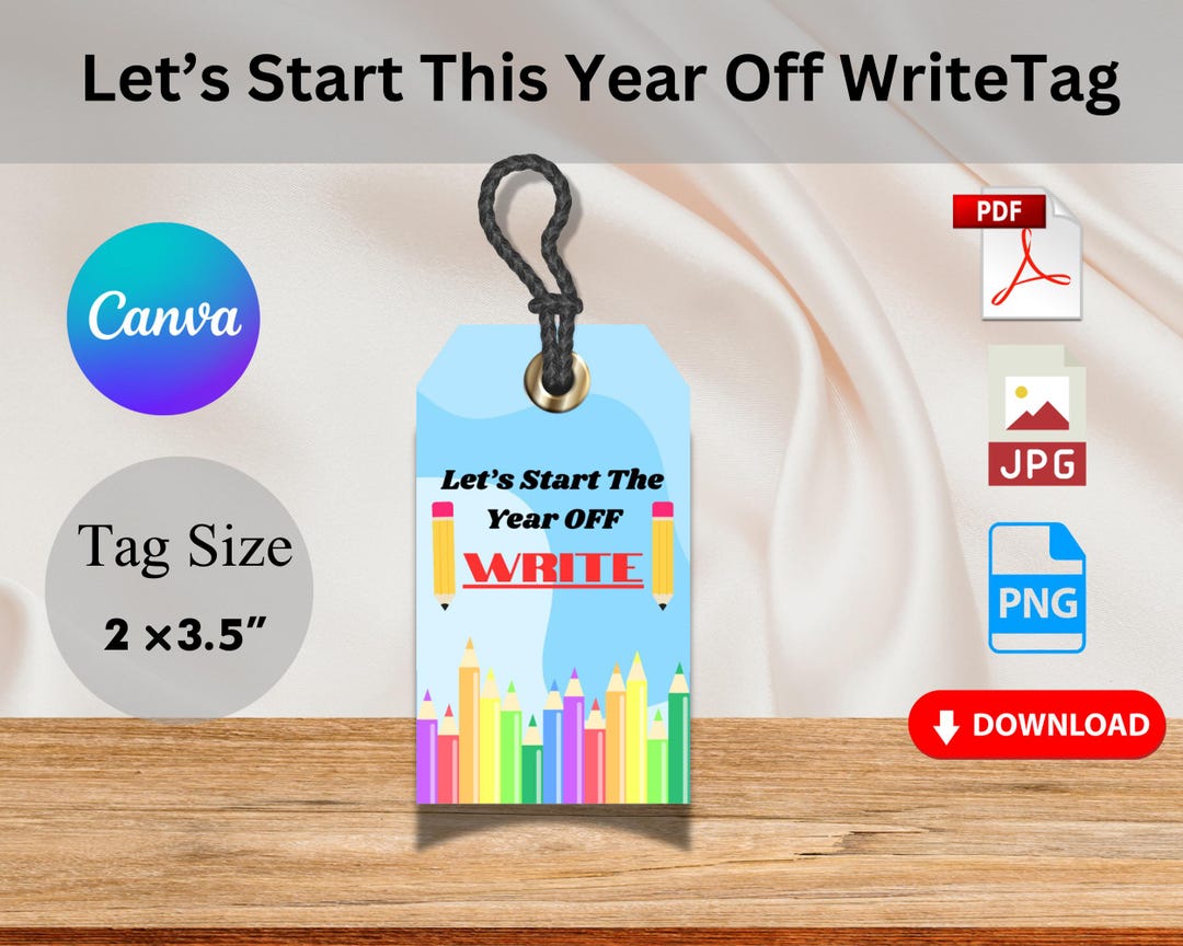 Let's Start This Year Write Gift Tag, Back to School Teacher Gift Ideas ...