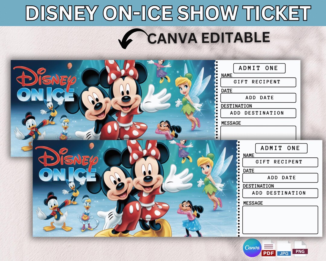 Disney on Ice Surprise Gift Ticket | Editable Theater Ticket | Kids ...