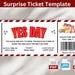 Yes Day Ticket Template: Editable Canva Design, Fun Printable (digital ...