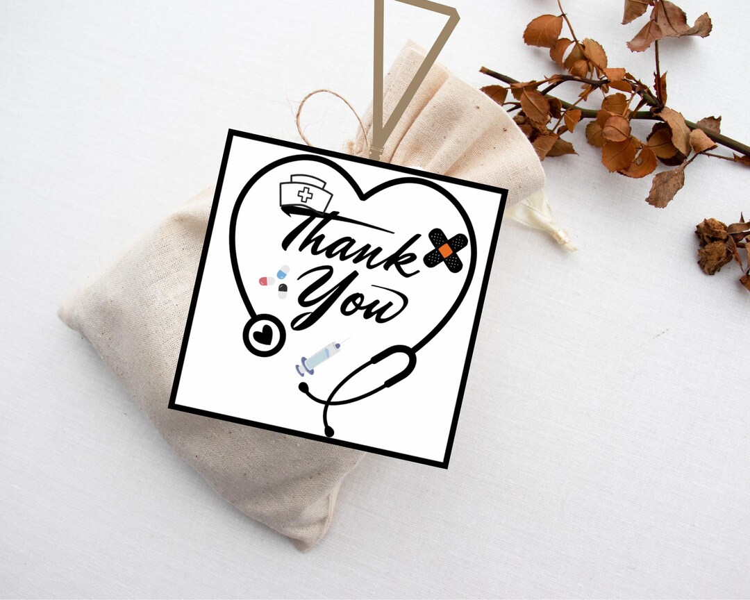 Digital Medical Thank You Tag, Medical Thank You, Printable Gift Tags ...