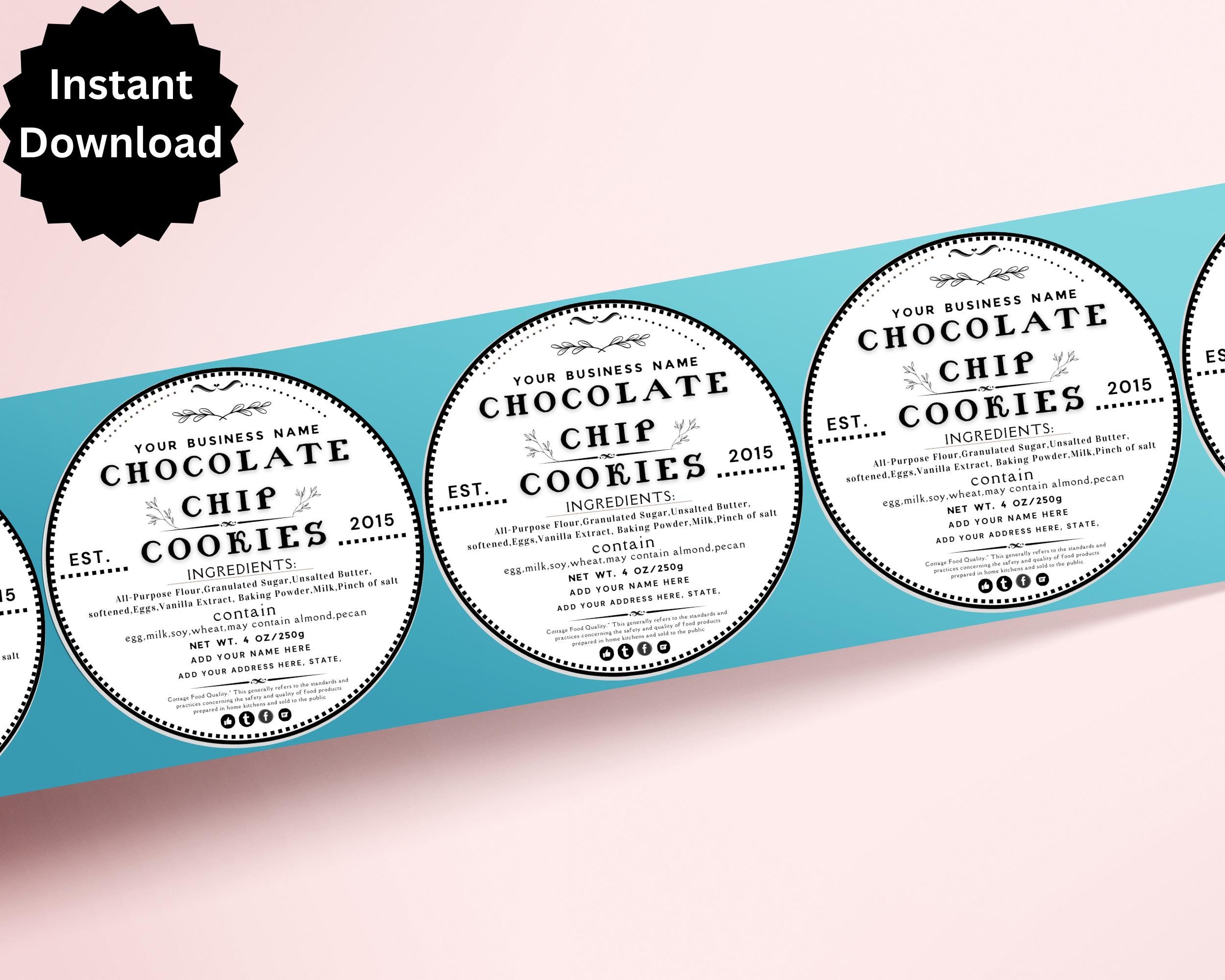 Editable Cottage Food Label: Printable Canva Template (digital Download ...