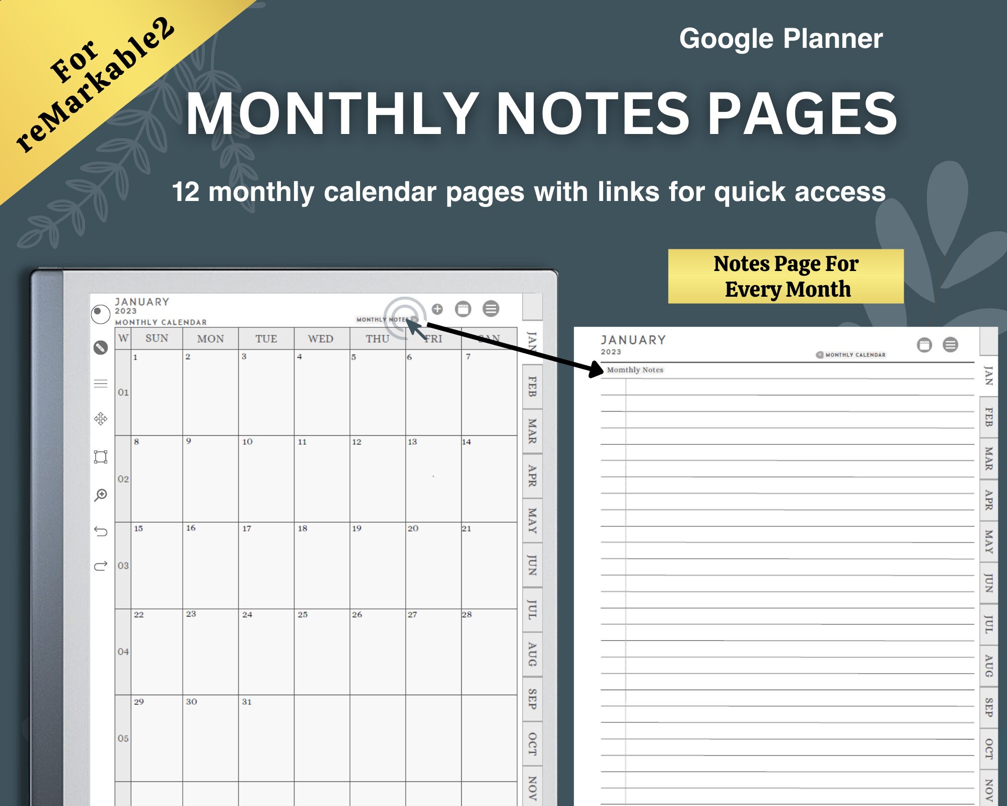 Remarkable 2 Templates Undated Weekly Planner 2023 Weekly Organizer ...