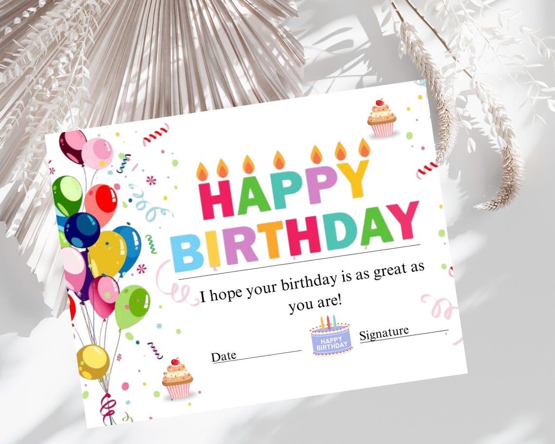 Student Birthday Certificate: Editable Classroom Award (digital ...