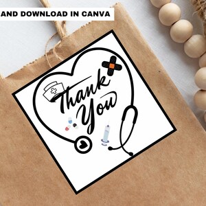 Digital Medical Thank You Tag, Medical Thank You, Printable Gift Tags ...