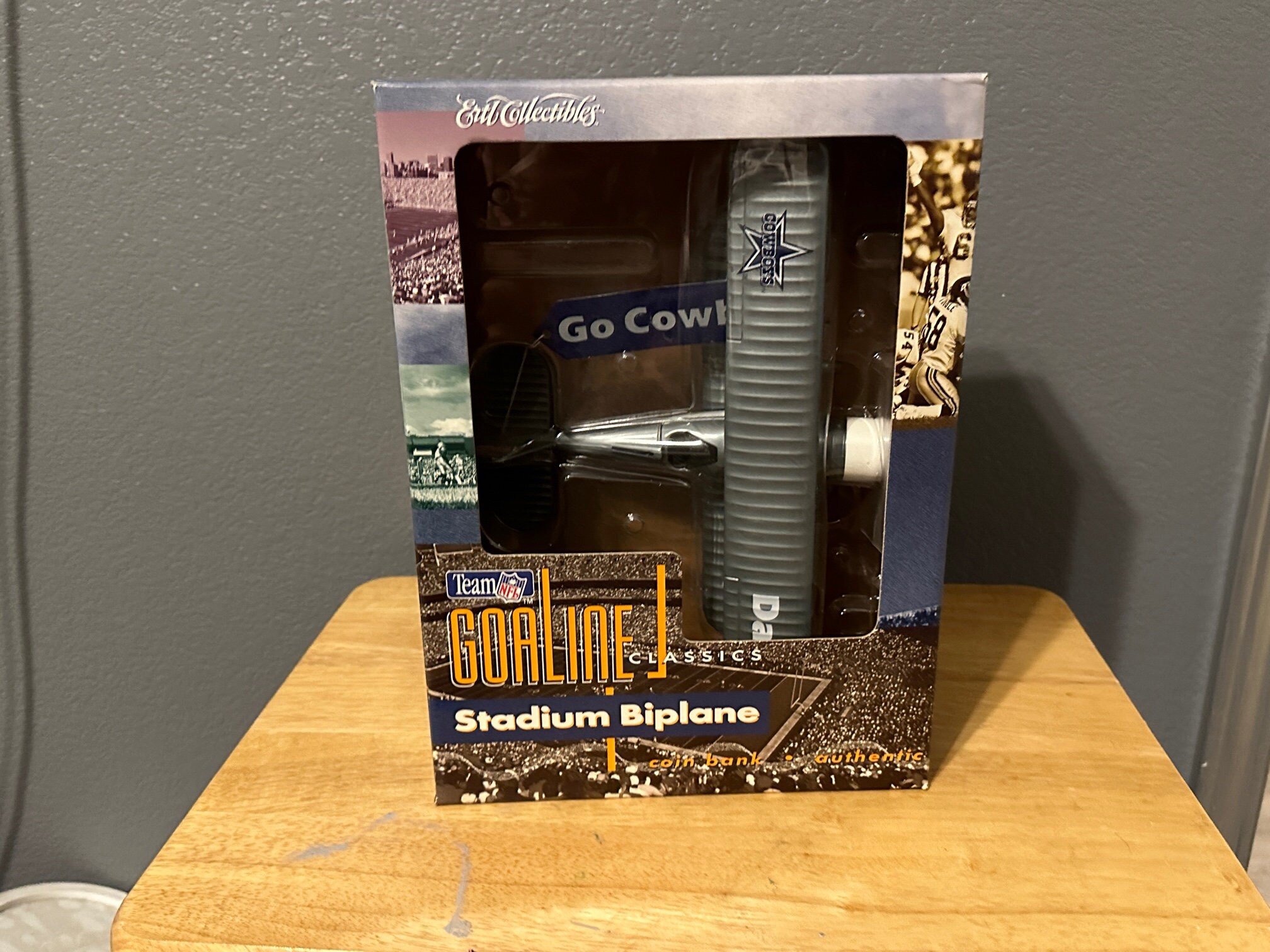 Dallas Cowboys Stadium Biplane Die Cast Coin Bank - NFL Goal Line ...