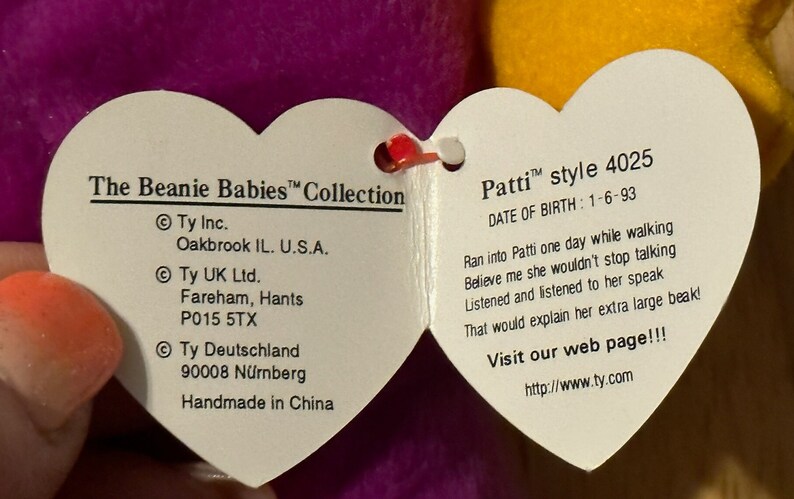 Extremely RARE Patti the Platypus Ty Beanie Baby - One of the First ...