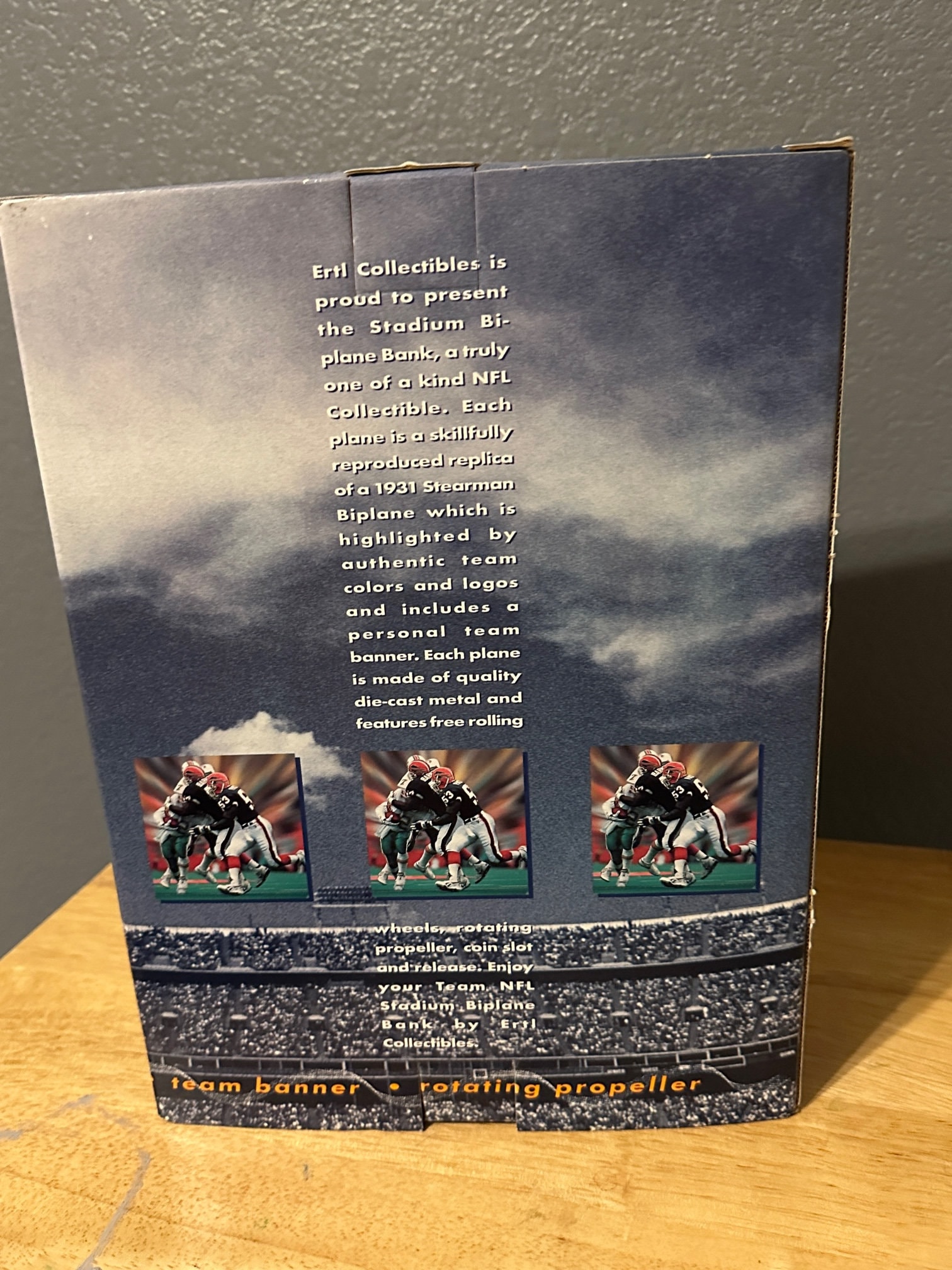 Dallas Cowboys Stadium Biplane Die Cast Coin Bank - NFL Goal Line ...