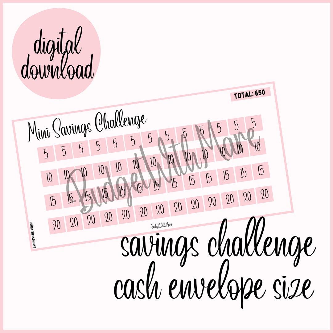 Mini Fund Savings Challenge Savings Challenge Printable Digital ...