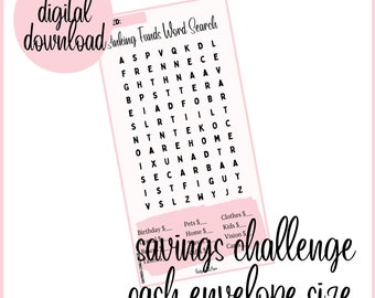 Budgeting Word Search Savings Challenge Savings Challenge Printable ...