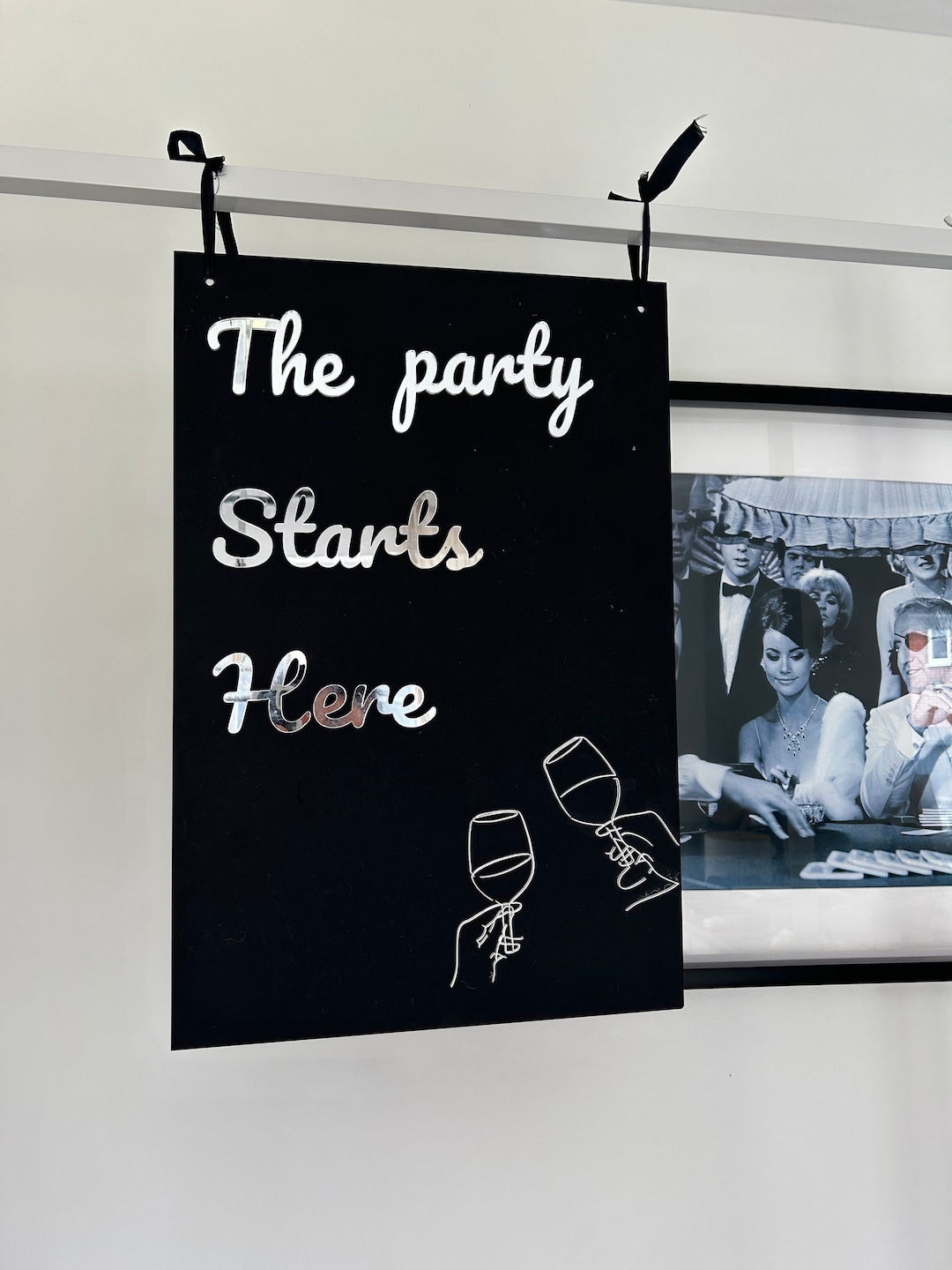 The Party Starts Here Sign in A2 - Etsy