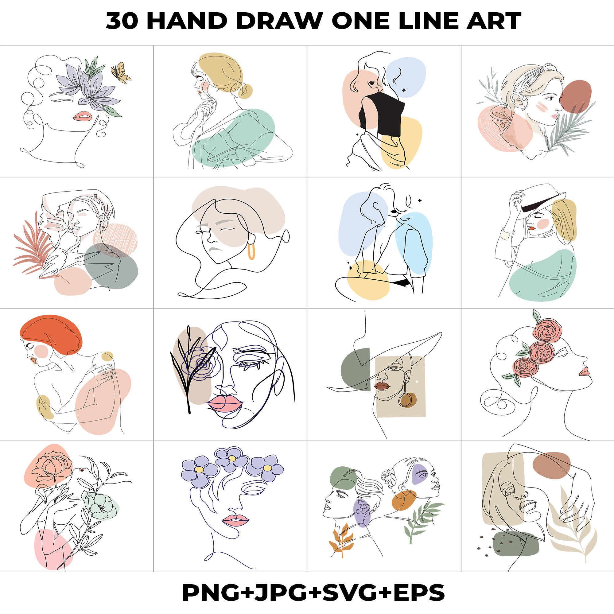 Woman Line Art, Continuous Line Drawing Woman, Abstract Female Line Art ...