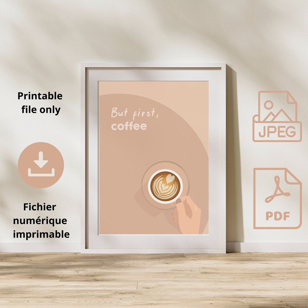 But First Coffee Poster Downloadable Digital File - Etsy