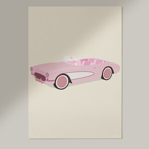 Barbie Car Poster Print, Barbie Movie Starring Margot Robbie, Instant ...