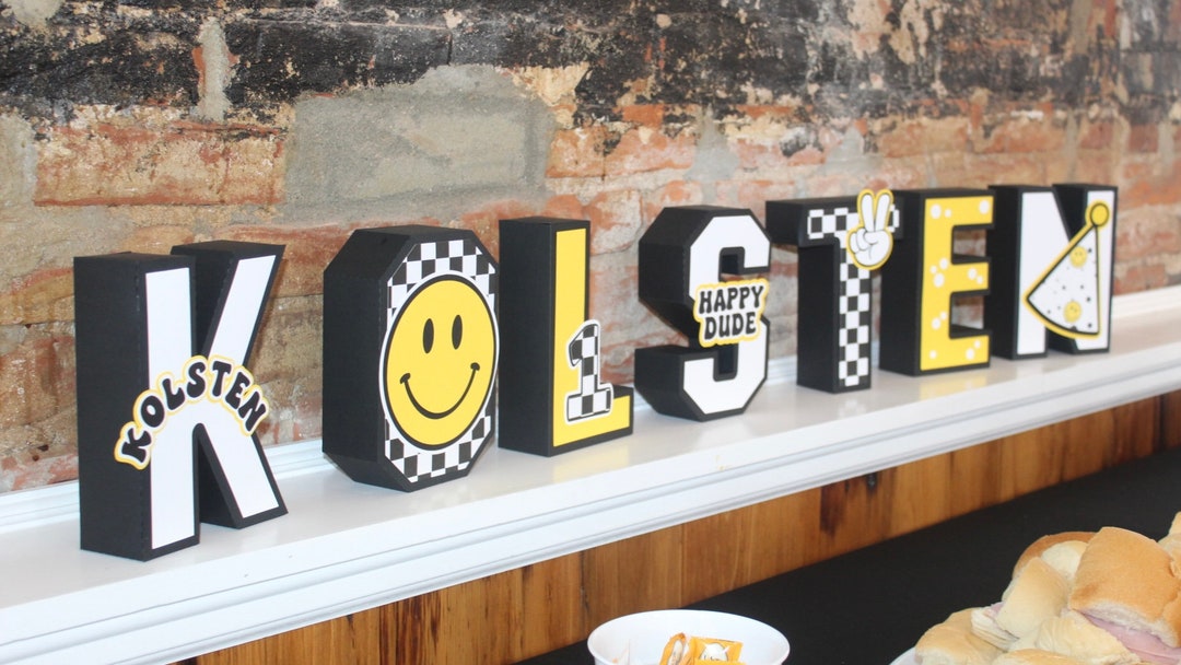 One Happy Dude Letters/numbers - Etsy