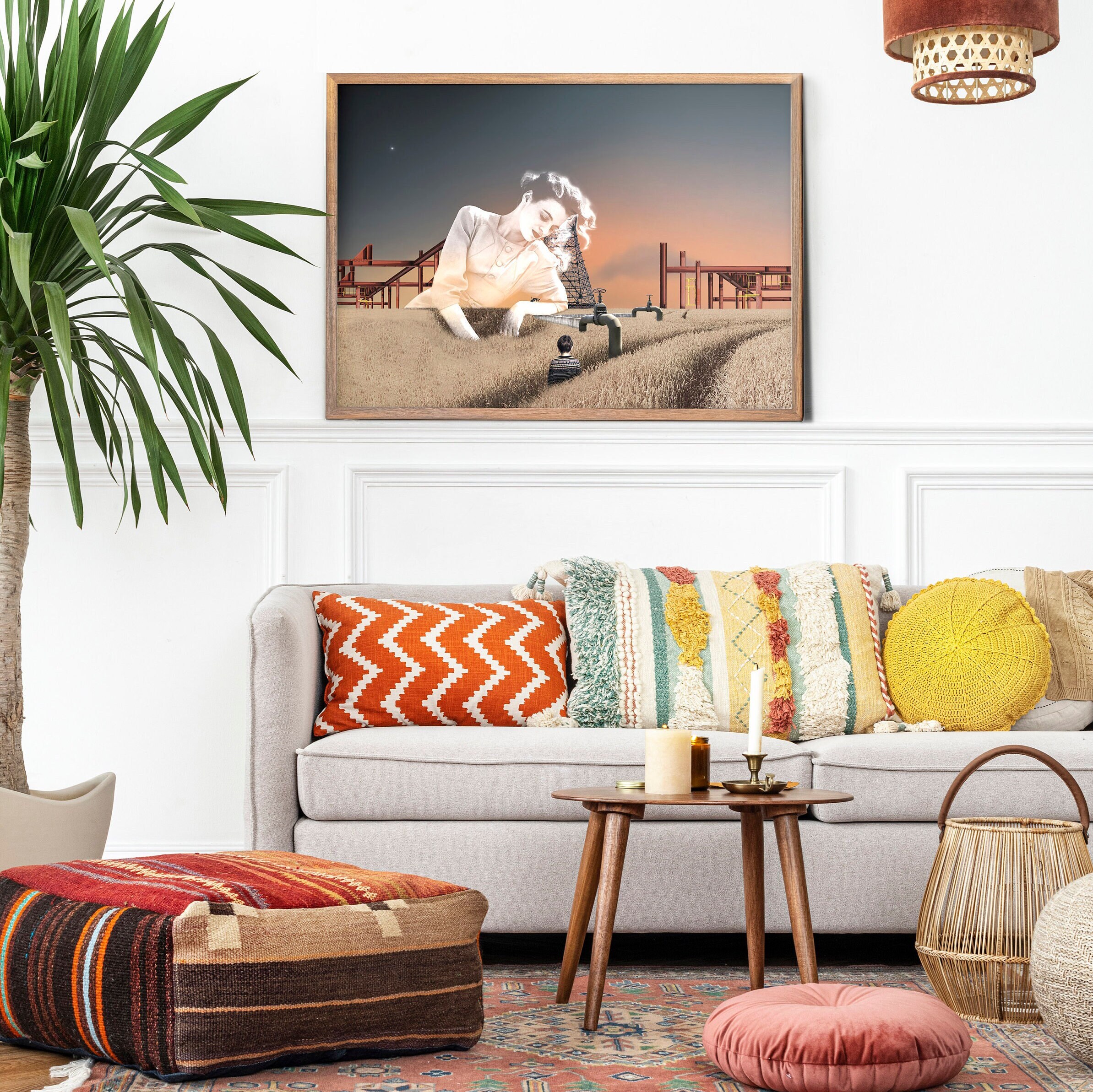 Waiting Silently ∘ Surreal Art Print ∘ Collage Poster ∘ Sunset ...