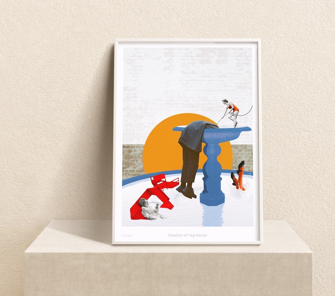 Fountain of Regression ∘ Surrealism Art Print ∘ Collage Poster ∘ ...