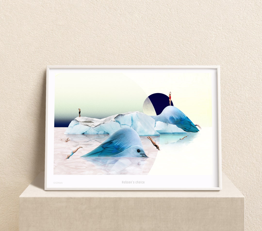 Hobson's Choice ∘ Surrealism Art Print ∘ Collage Poster ∘ Abstract Bird ...