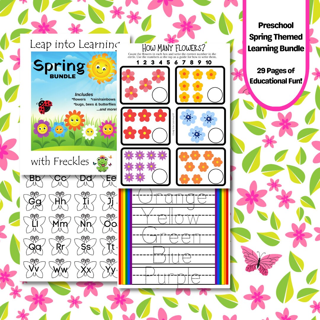 Preschool Activity Bundle Spring Themed Preschool Printables ...