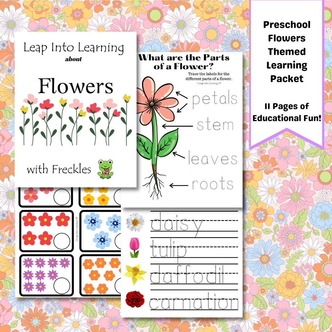 Flowers Educational Worksheets for Preschool Preschool Spring ...