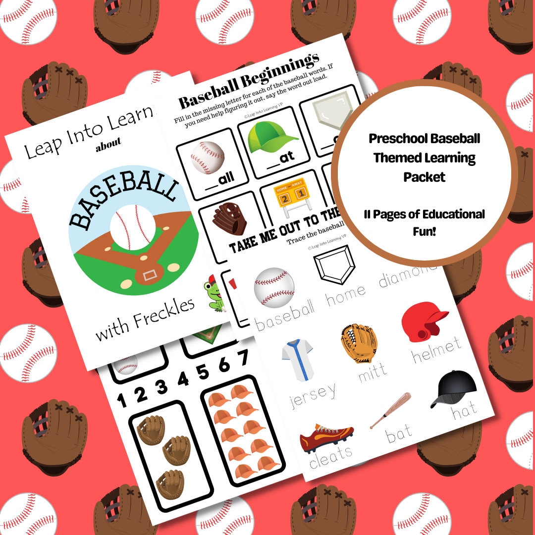 Preschool Baseball Worksheets Preschool Learning Printables - Etsy