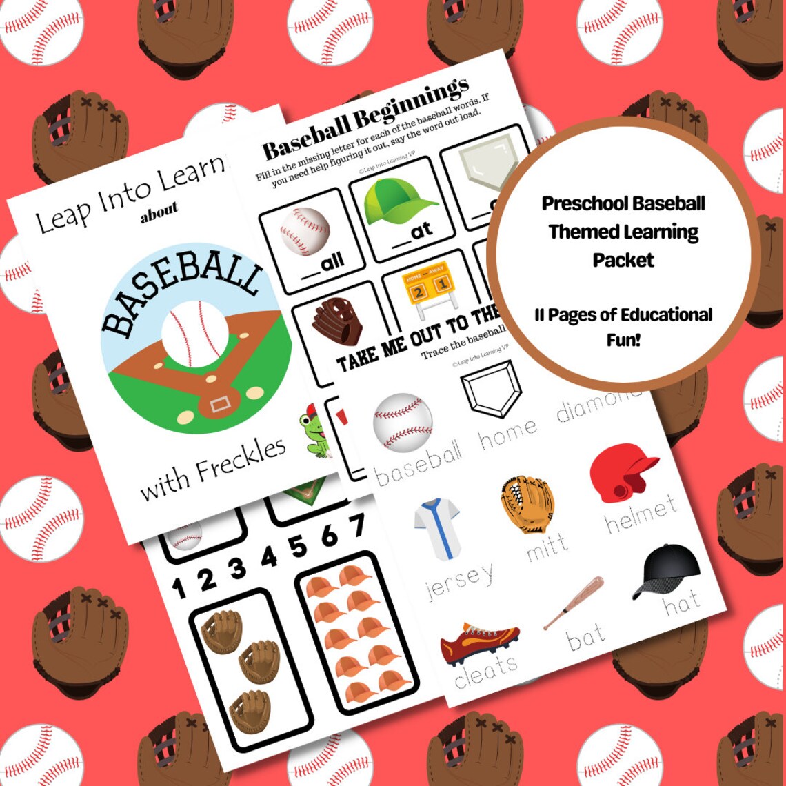 Preschool Baseball Worksheets Preschool Learning Printables - Etsy